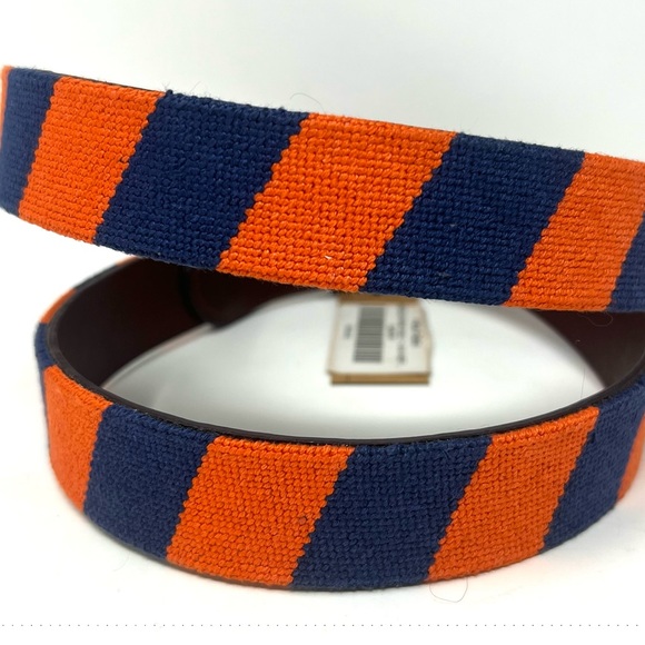 Tucker Blair | Accessories | Navy Orange Rep Stripe Needlepoint Belt ...